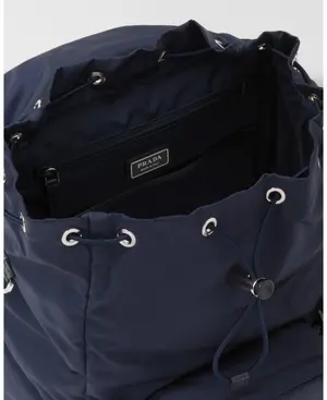Prada Re-nylon And Saffiano Leather Backpack - Blue