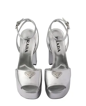 Prada Platform Sandals - Silver