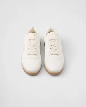 Prada Downtown Nappa Leather Sneakers - Ivory