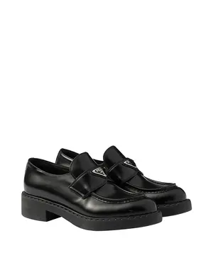 Prada Brushed Leather Loafers