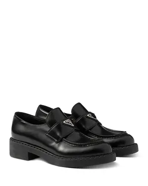 Prada Brushed Leather Loafers