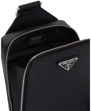 Prada Brique Saffiano Leather Bag - Black