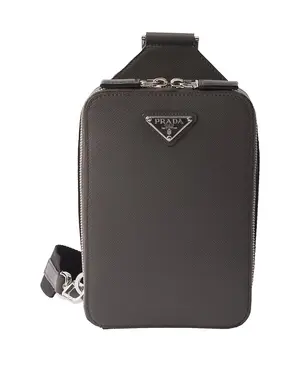 Prada Brique Saffiano Leather Bag - Grey