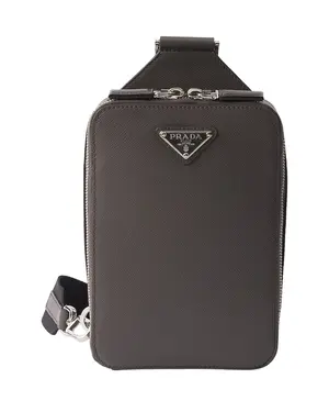 Prada Brique Saffiano Leather Bag - Grey