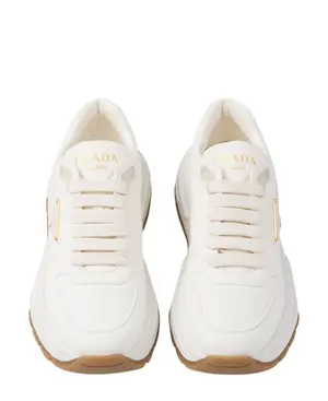 Prada Prax 01 Leather Sneakers - Ivory