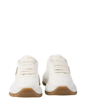 Prada Prax 01 Leather Sneakers - Ivory
