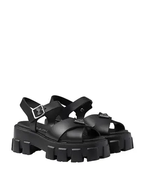 Prada Monolith Rubber Sandals - Black