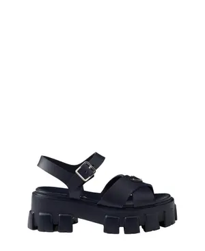 Prada Monolith Rubber Sandals - Blue