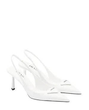 PRADA Brushed Leather Slingback Pumps