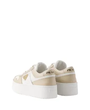 Prada Downtown Leather Sneakers - Desert/white