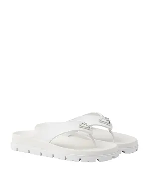 White Lug Sole Sandals For Women
