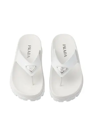 Prada Rubber Thong Sandals - White