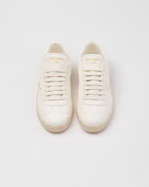 Prada Leather Sneakers - Ivory