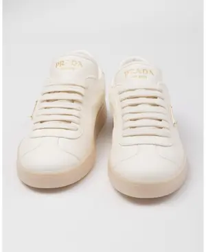 Prada Leather Sneakers - Ivory