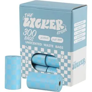 THE LICKER STORE 13 In. X 9 In. Extra Thick Leak Proof Unscented Dog Poop Bags - 540 Count/ 36-rolls