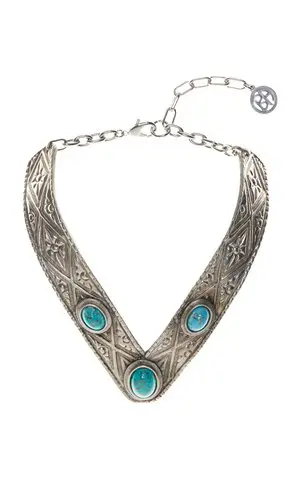 BEN-AMUN Turquoise Pendant Necklace - Silver