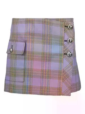 Rabanne Checked Pleated Mini Skirt
