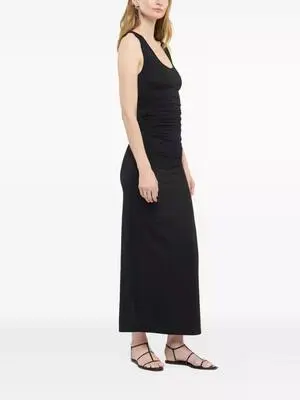 Another Tomorrow Ruched Tank Dress - Black