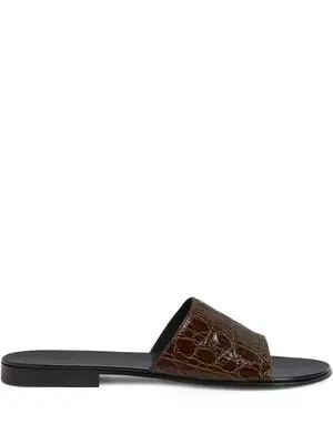 GIUSEPPE ZANOTTI Adrien Leather Sandals - Brown