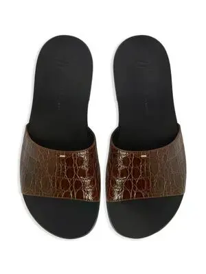 GIUSEPPE ZANOTTI Adrien Leather Sandals - Brown