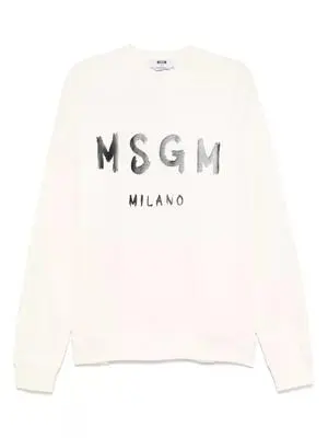 MSGM MSGM Logo-Print Sweatshirt Neutrals