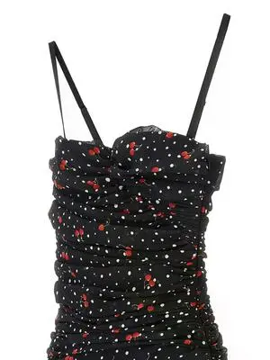 DES_PHEMMES Ruched Polka-dot Dress