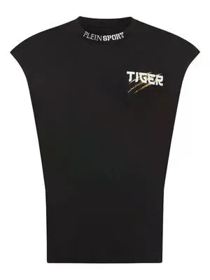 PLEIN SPORT Tiger Tokyo Sleeveless Crewneck Tank Top - Black