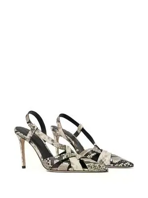 SCAROSSO 85mm Athena Snakeskin Slingback Pumps