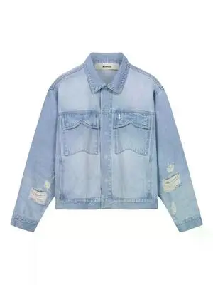 ROUGH. Distressed Denim Trucker Jacket
