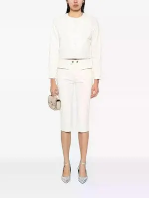 Cynthia Rowley Downtown Leather Cropped Trousers - Neutrals