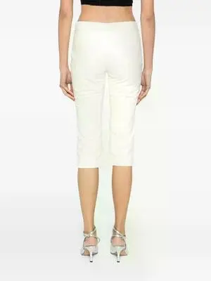Cynthia Rowley Downtown Leather Cropped Trousers - Neutrals
