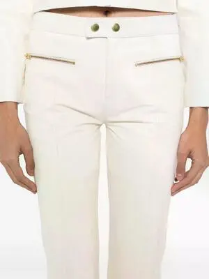 Cynthia Rowley Downtown Leather Cropped Trousers - Neutrals