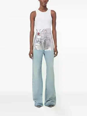 Rabanne Metallic Detailing Straight Leg Jeans