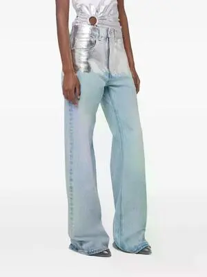 Rabanne Metallic Detailing Straight Leg Jeans