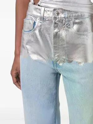 Rabanne Metallic Detailing Straight Leg Jeans