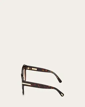TOM FORD Icon Collection Round Frame Sunglasses - Dhavbrng
