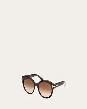 TOM FORD Icon Collection Round Frame Sunglasses - Dhavbrng