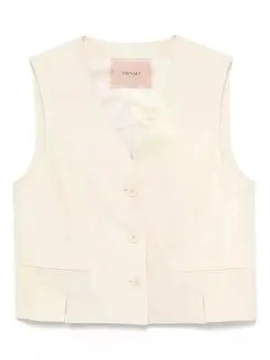 TWINSET Logo-plaque Waistcoat - Neutrals