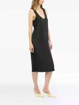 Another Tomorrow Silk Tank Dress - Black