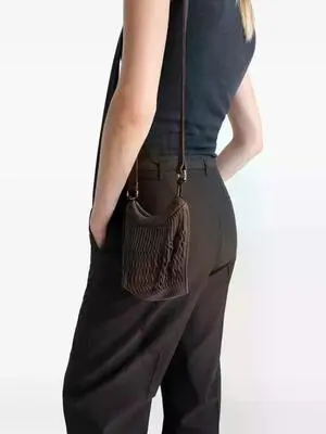 LEMAIRE Mini Crossbody Filt Net Bag - Brown