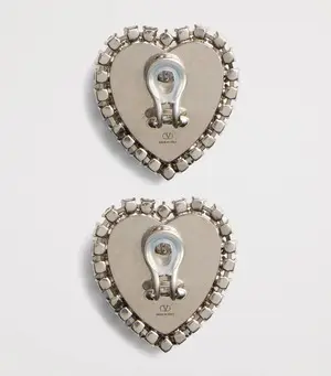 Valentino Garavani Crystal Coeur Hyperbole Clip-on Earrings