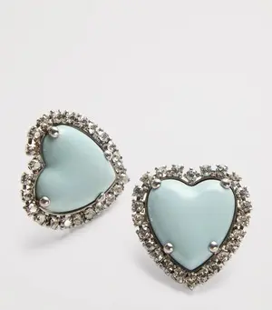 Valentino Garavani Crystal Coeur Hyperbole Clip-on Earrings