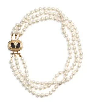 VALENTINO Faux Pearl And Crystal Necklace