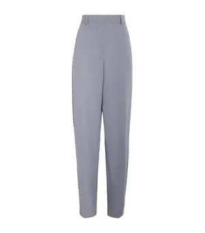 Stella McCartney Wool-stretch Straight Trousers With Chain Embellishments