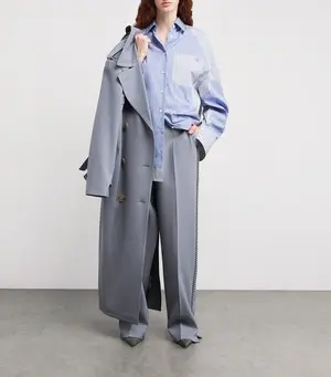 Stella McCartney Wool-stretch Straight Trousers With Chain Embellishments