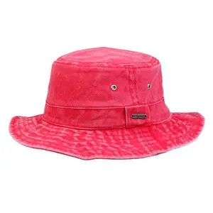 WIGENS Washed Cotton Bucket Hat - Red