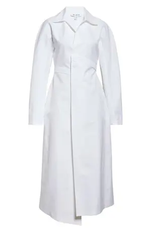 Alaïa Long-sleeve Cotton Poplin Midi Wrap Shirtdress