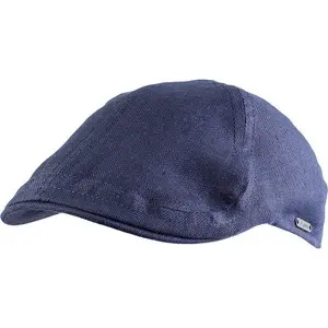 WIGENS Linen Pub Cap With Curved Peak - Navy