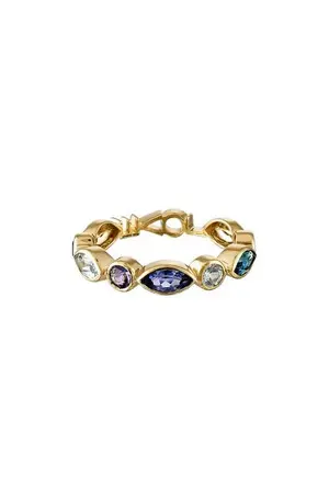 EDEN PRESLEY Tattoo Candy Dream Band Ring - Yellow Gold/blue/diamond