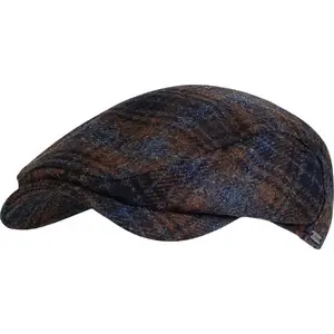 WIGENS Tartan Wool Ivy Cap - Navy
